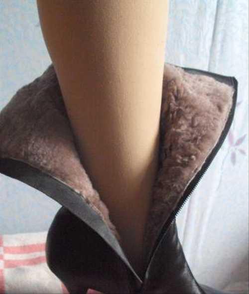 Новые кожанные зимние сапоги