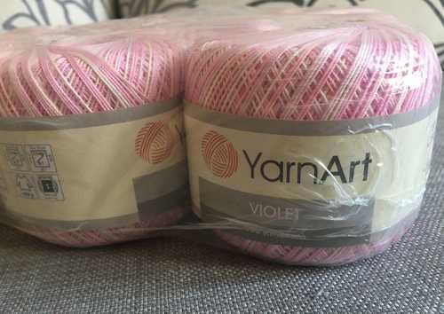 Пряжа YarnArt violet Melange 3051 розово-бело-сире