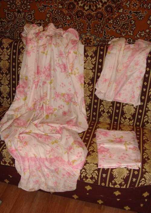 Комплект постельного белья розовый бу