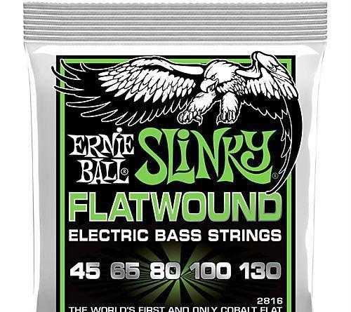 Струны для Бас гитары Плоские Ernie Ball 2816 Flat