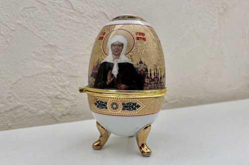 Шкатулка яйцо Святая Матрона Московская, 12см