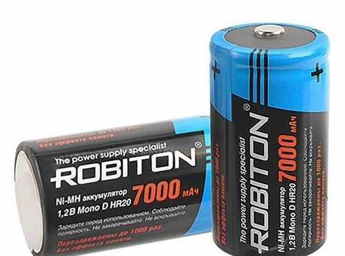 Аккумуляторы (2 шт) Robiton 7000MHD R20/D-SR2