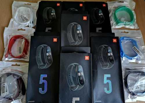 Новые Mi Band 5 + аксессуары + русский язык