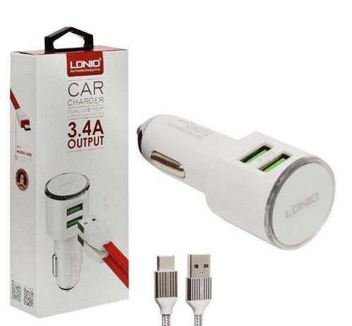 Азу Type-C на 2 USB 3.4A DL-C29 ldnio