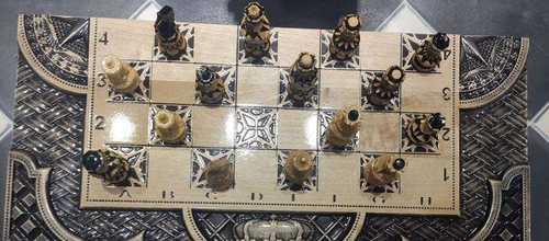 Шахматы подарочные "Корона", резные, ручной работы