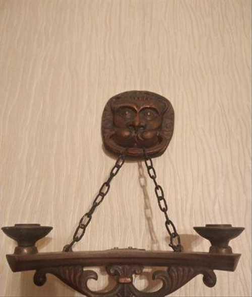 Подсвечник старинный литье бронзовый сплав