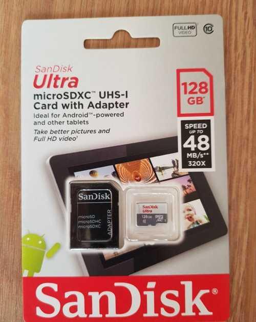 Карта памяти sandisk microsdxc 128 гб