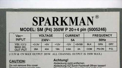 Блок питания 350w Sparkman-2