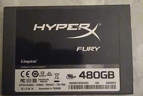 Жесткий диск HyperX Fury SSD 480gb