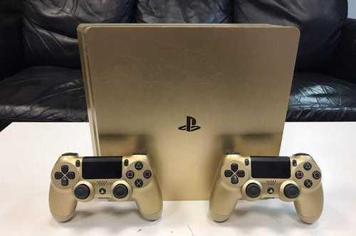PS4 Slim gold бу игровая приставка Sony + игры