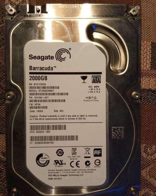 Жесткий диск на 2000 Gb Seagate Barracuda ST2000DM