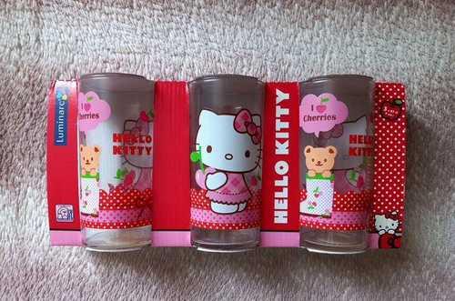 Набор новых стаканов 3шт. Hello Kitty Luminarc