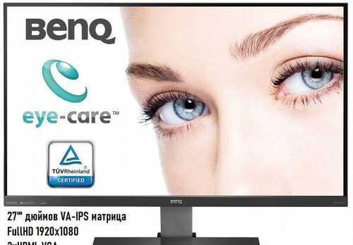 Безрамочный монитор 27" дюймов hdmi VA-IPS FullHD