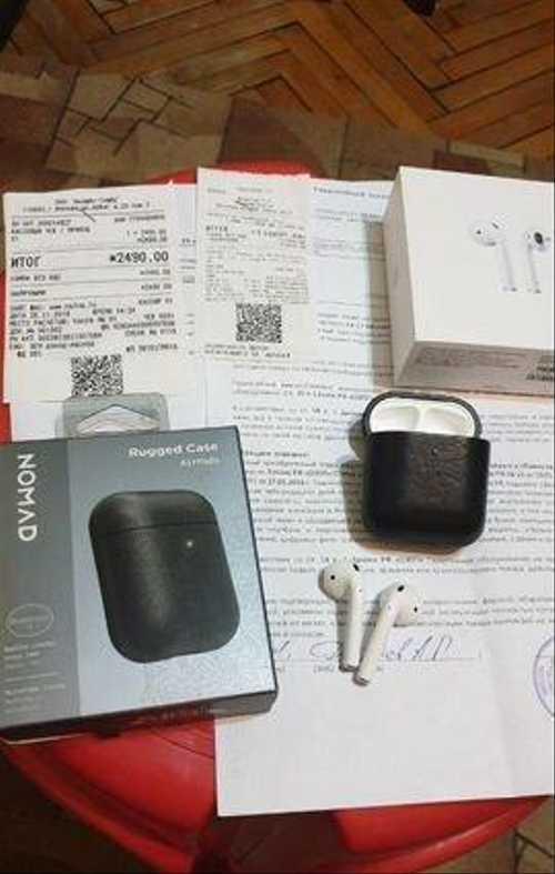 Airpods 2 wireless оригинал + nomad case