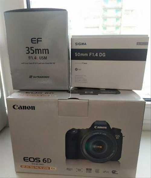 Коробки Canon 6d ef35mm Sigma f1.4