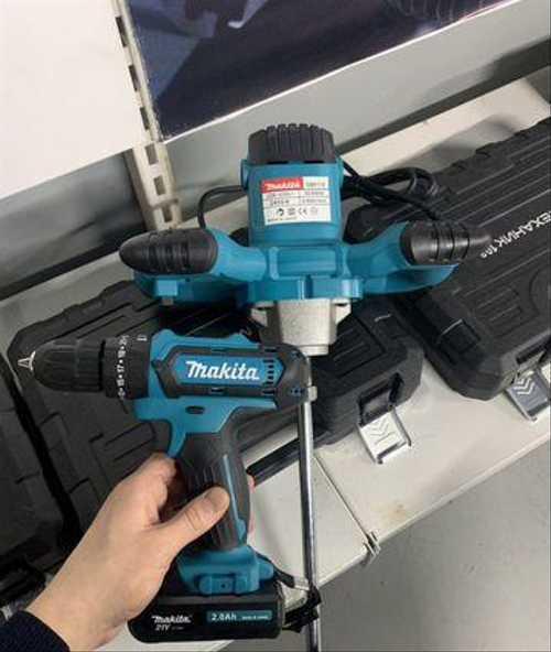 Миксер Makita 2400w, Шуруповерт Makita 21v ударный