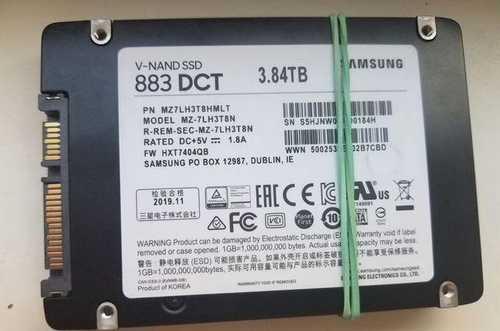 Серверные SATA SSD Samsung 883 DCT 3.84TB на MLC