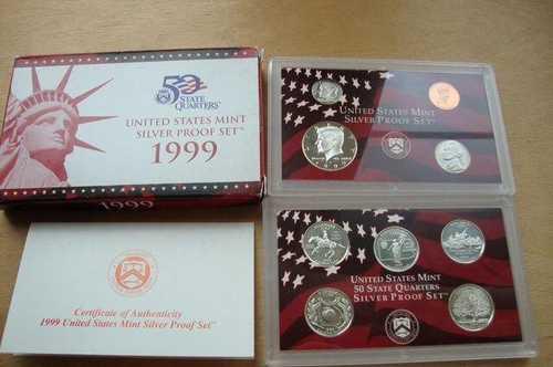 США годовой набор монет 1999-2019 Серебро Пруф S