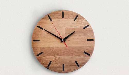 Часы деревянные, настенные, интерьерные из дуба