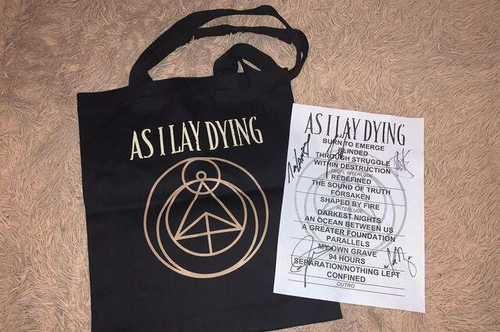 As I Lay Dying подписанный сет лист