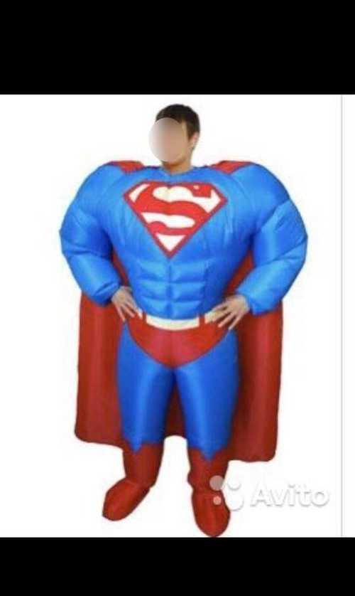 Надувной костюм карнавальный маскарад супермен