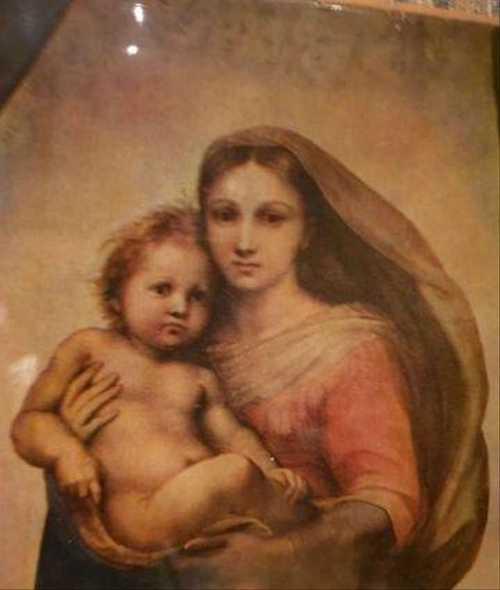 Мадонна с Младенцем Дерево, лак