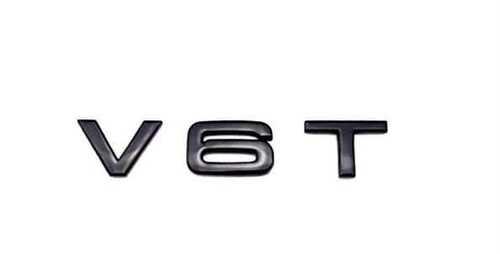 Эмблема на крыло Audi V6T черный глянец 1 шт