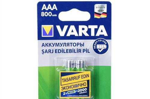 Аккумулятор varta R03 AAA BL2 nimh R2U 800mAh