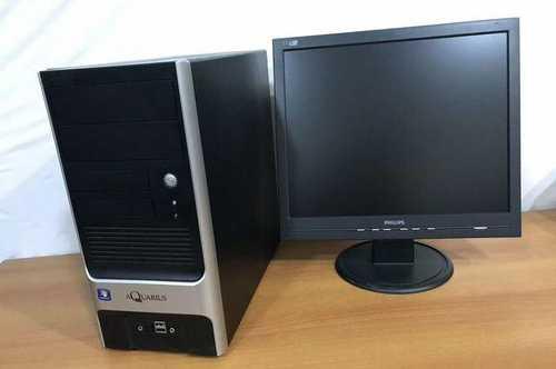 Компьютер 2 ядра,2 гига+монитор для работы и игр
