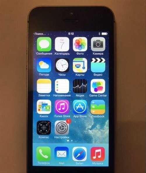 iPhone 5s, Space Gray, 16 GB, A1457