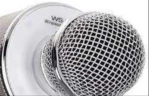 Микрофон - караоке - колонка серебро