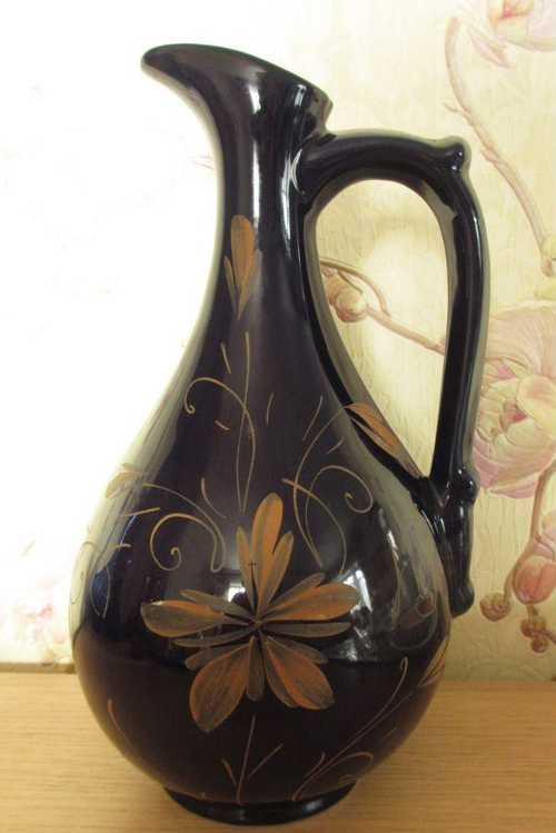 Кувшин, кобальт, ручная роспись, СССР