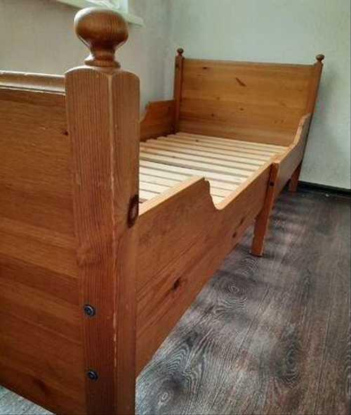 Кровать детская раздвижная лексвик IKEA икея сосна