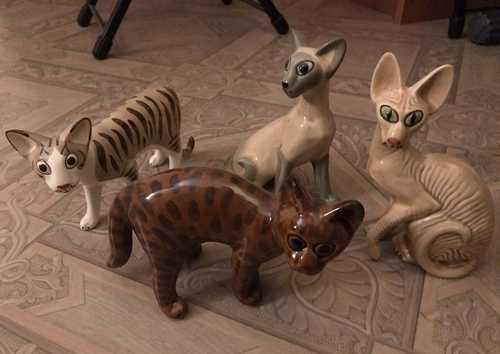 Фигурки из керамики Кошки