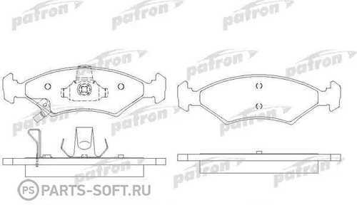 Patron PBP1607 Колодки тормозные дисковые передн KIA sephia 95, sephia седан 95, shuma 97-01, shuma седан 96-01, sportage 94-03