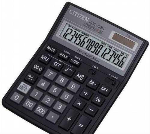 Калькулятор бухгалтерский Citizen SDC-395 N черный