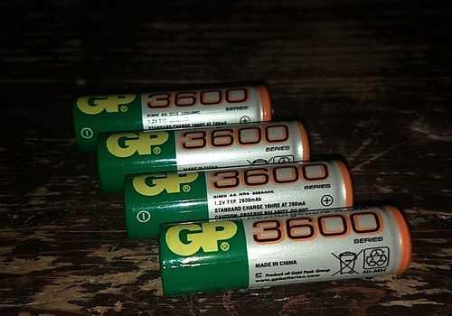 Аккумуляторы GP AA 3600 mAh, новые