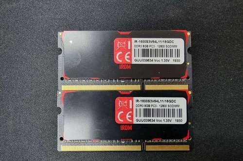 Озу DDR3L 16Gb (2x8Gb kit) 1600 GoodRam irdm