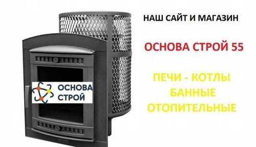 Печь чугун для бани Атмосфера M сетка со стеклом