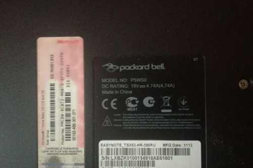 Ноутбук packard bell p5ws0 на запчасти