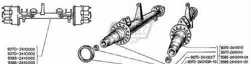 Балка оси п/прицепа нефаз 2-х скатн. средняя