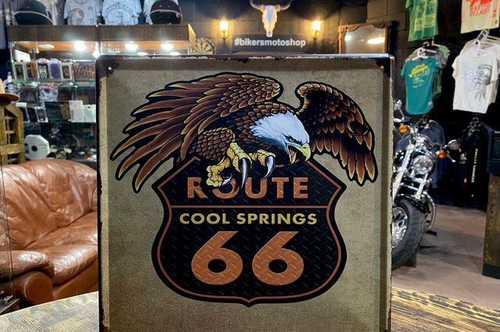 Табличка металлическая Route 66 Cool Springs