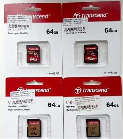 Карта памяти 64 гб transcend sdxc