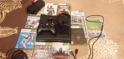 Xbox 360 S (250 GB Hard Drive) + 9 игр (GTA 5 невс