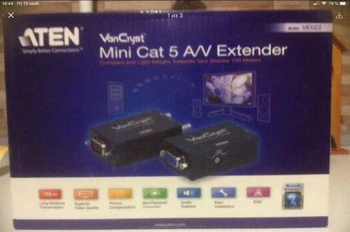 Aten mini cat5 A/V Extender Удлинитель сигнала vga
