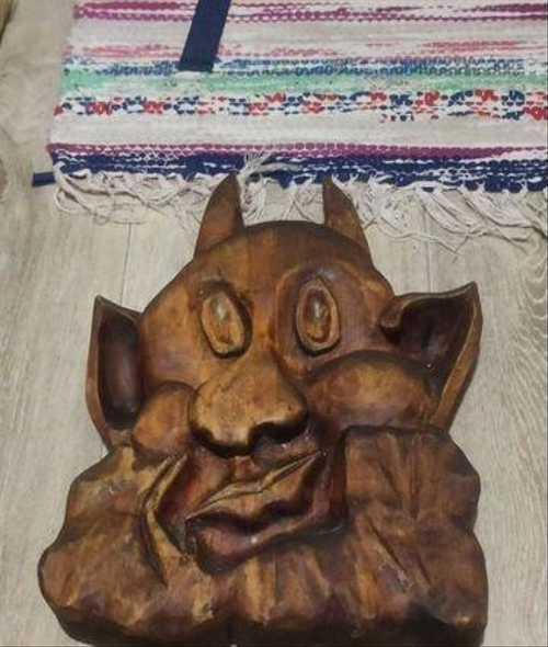 Картина деревянное панно Черт