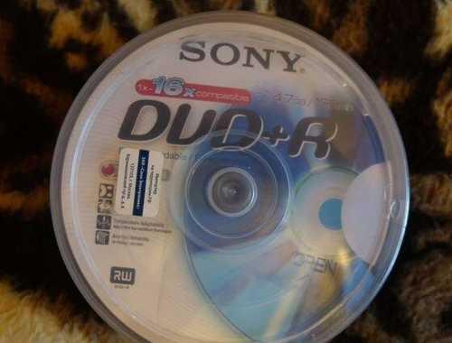 Чистые болванки для записи диски Sony DVD+R 4,7 Gb