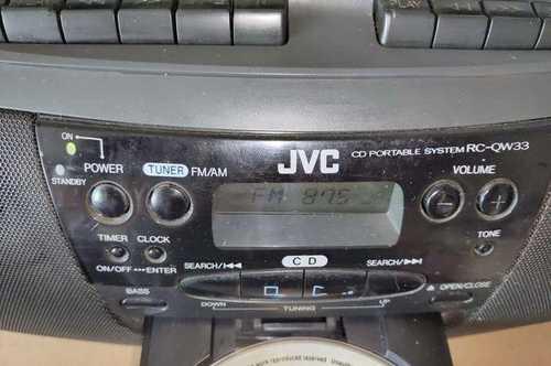 Магнитола. Двухкассетная,CD и FM JVC RC-QW33
