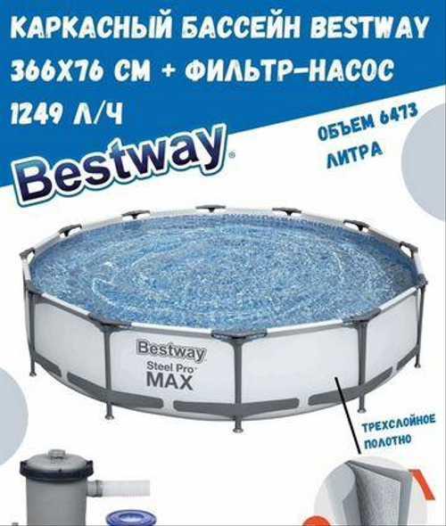 Каркасный бассейн Steel Pro Max 366х76см