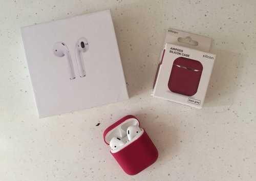Apple AirPods 2 silicon case красный